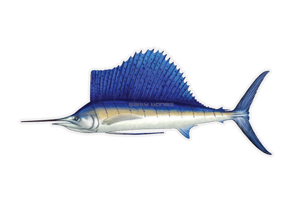 Sailfish Profile Fish Decal – Salty Bones