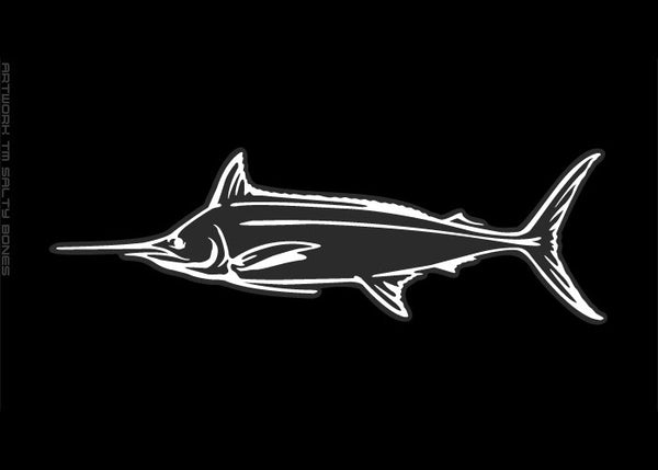 Marlin Plotted Style Profile Decal – Salty Bones