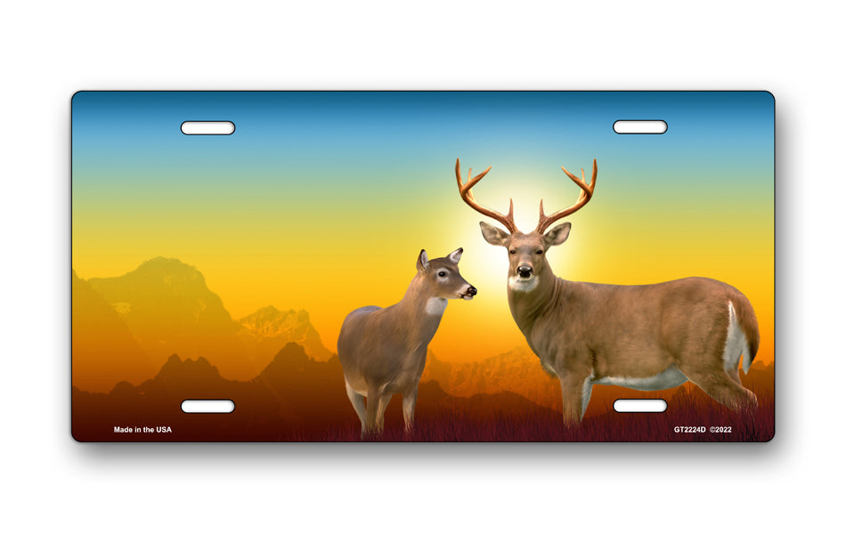 Deer on Full Color License Plate – Salty Bones